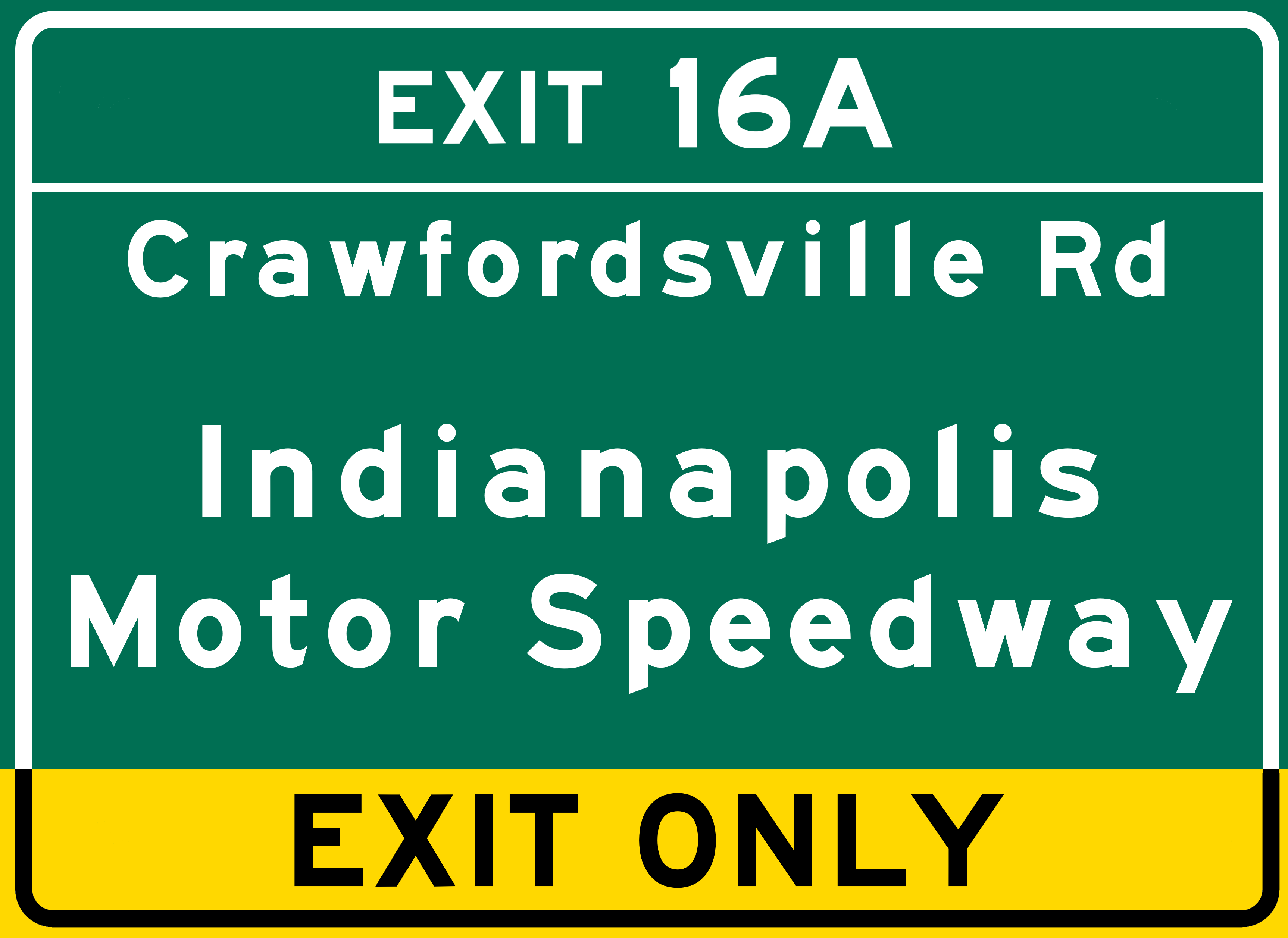 Indianapolis Motor Speedway – Metal Highway Sign