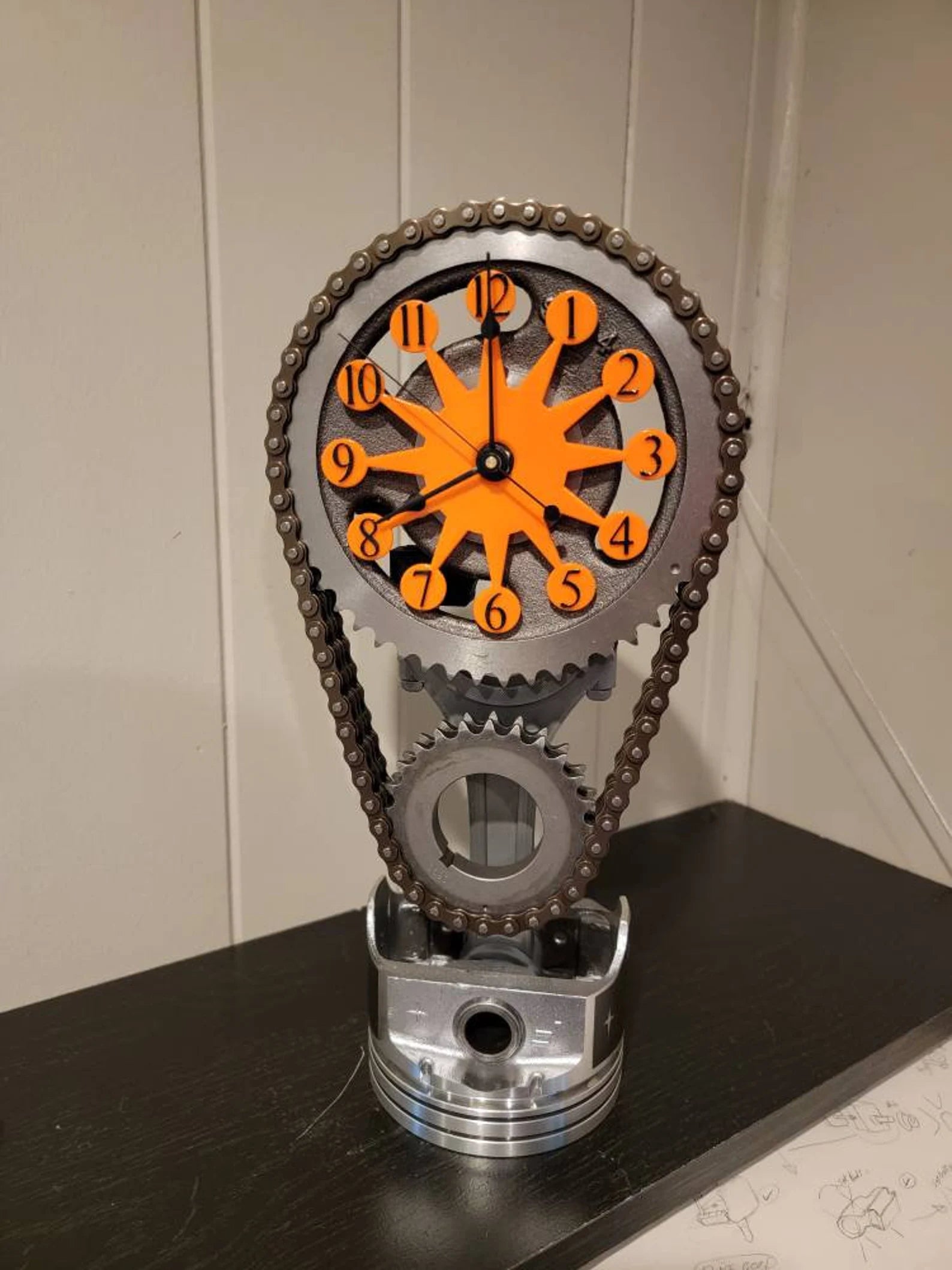 Chevy Big Block - Motorized Rotating Gear Clock