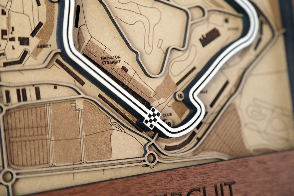 Silverstone Circuit - Formula 1 - 3D Wood Track Map